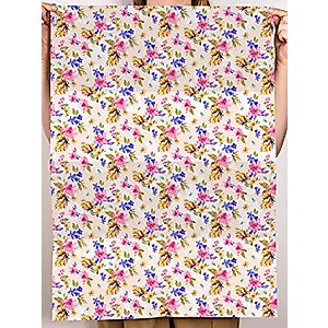 CENTRAL 23 Pretty Wrapping Paper For Women - 6 Thick Gift Wrap Sheet - Floral Wrapping Paper - Pink Purple Flowers - For Birthday Bridal Shower Anniversary - Comes With Fun Stickers