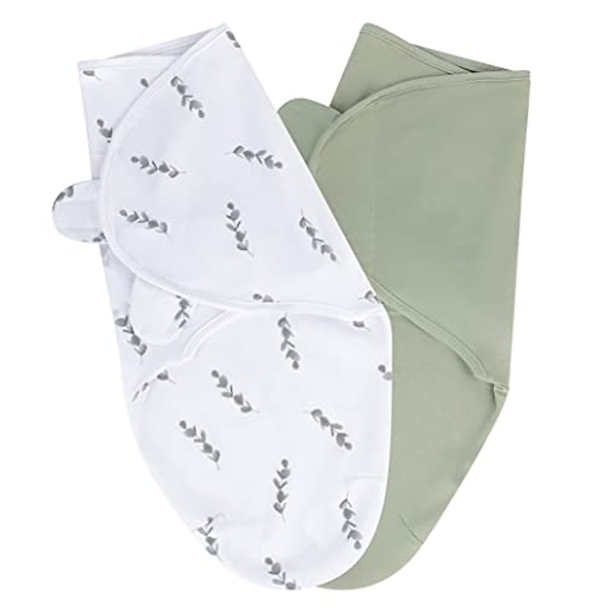 Ely's & Co. Adjustable Swaddle Blanket Infant Baby Wrap 2 Pack (Sage, 0-3 Months)