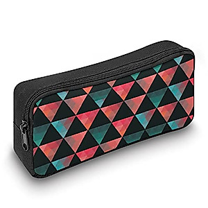 Retro Triangle Pencil Case Pencil Pouch Coin Pouch Cosmetic Bag Office Stationery Organizer