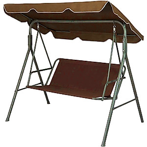 Vinelftage Swing Chair Cover Bench Replacement Cover, 600D Waterproof Rocking Chair Seat Covers for Outdoor Patio Garden Swing Chair 2/3 Seater(Brown 54.3x19.5x19.5 inches)