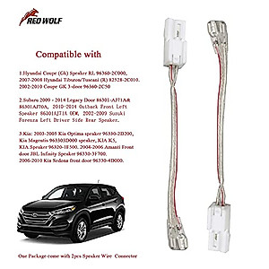 RED WOLF Car Door Speaker Wiring Harness for Hyundai 2002-2016 KIA 2003-2010, Toyota Camry Tacoma Corolla 2002-2011, Subaru Outback 2010-2014 Aftermarket Speaker Wire Connector 2 PC