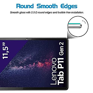 XunyLyee [2 Pack Screen Protector for Lenovo Tab P11 2nd Gen 11.5 Inch, Easy Installation Tempered Glass for Lenovo Tab P11 2nd Gen TB-350FU/TB-350XC