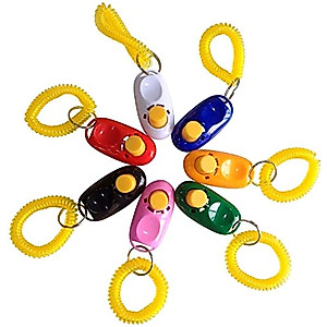 SunGrow 7-Pack Dog Clicker for Training with Wrist Bands, 2 Inches Multicolor, Pet Cat Dog Training Clickers & Behavior Aids, Convenient and Effective Clicker Training Tools for Puppy or Cat