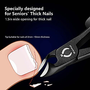 Toe Nail Clippers, Podiatrist Toenail Clippers for Thick Nails for Seniors for Men Wanmat (Black)