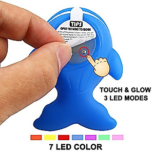 Bath Toys, 8 Pcs Light Up Floating Rubber Animal Toys Set, Flashing Color Changing Light in Water, Baby Infants Kids Toddler Child Preschool Bathtub Bathroom Shower Games Swimming Pool Party