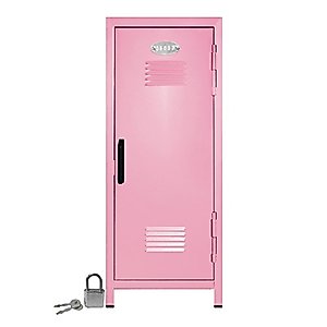 Mini Locker with Lock and Key Light Pink -10.75" Tall x 4.125" x 4.125"