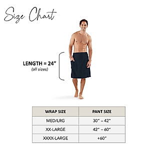 Boca Terry Men's Towel Wrap, Cotton Mens Bath Wrap, Mens Towel Wrap After Shower, Spa Wrap for Sauna and Gym. 2XL - Navy