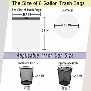 8 Gallon Drawstring Trash Bag, Small Garbage Bags, 45 Count