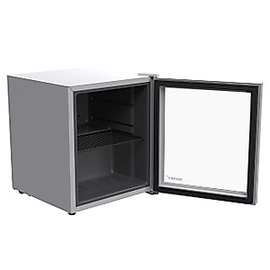 Husky Premium Countertop Mini Fridge, 46L Compact Beverage Refrigerator with 40 Can Capacity, Freestanding Mini Drink Fridge with Reversible Glass Door (White)