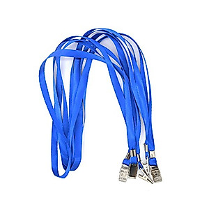 Name Tags,Bird Fiy 50 Pcs Waterproof Type Clear Plastic Horizontal Name Tag Badge Id Card and 50 Pcs Blue Lanyard