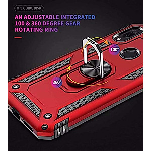 Strug for Xiaomi Redmi Note 7/Redmi Note 7 Pro Case,Heavy Duty Shockproof Protection Built-in 360 Rotatable Ring Magnetic Car Mount Case with Screen Protector for Xiaomi Redmi Note 7(Blue)