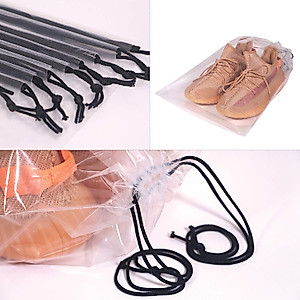 Set of 24 Transparent Shoe Bags for Travel Large Clear Shoes Storage Organizers Pouch with Rope for Men and Women