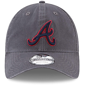 New Era Men Replica Core Classic Twill 9TWENTY Adjustable Hat Cap (Atlanta Braves (Graphite))