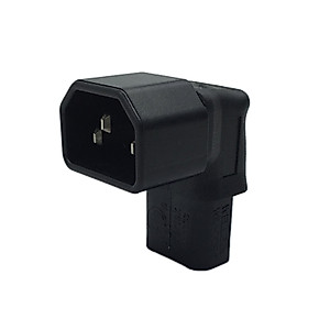 CERRXIAN Down Angle IEC 320 C14 3 Pin Male to C13 Female PDU PSU UPS Power Extension Adapter Receptacle for LCD LED TV Wall Mount