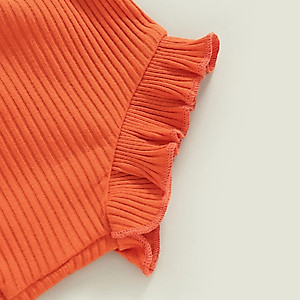 wybzd Newborn Baby Girl Easter Outfit Bunny Romper Onesie Shorts Set Rabbit Pompoms Tail Bloomer with Headband (Bunny Short Set,6-12 Months)