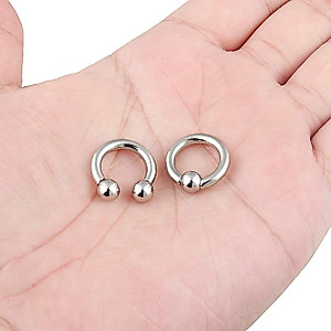 Cisyozi 8G Septum Rings Jewelry Large Ear Earrings Gauges Septum Stretcher kit 8gauge Surgical Stainless Steel Big Wide Septum Nose Earrings Gauges Tunnel Plug Hoop Stretch Piercing Jewelry Women Men