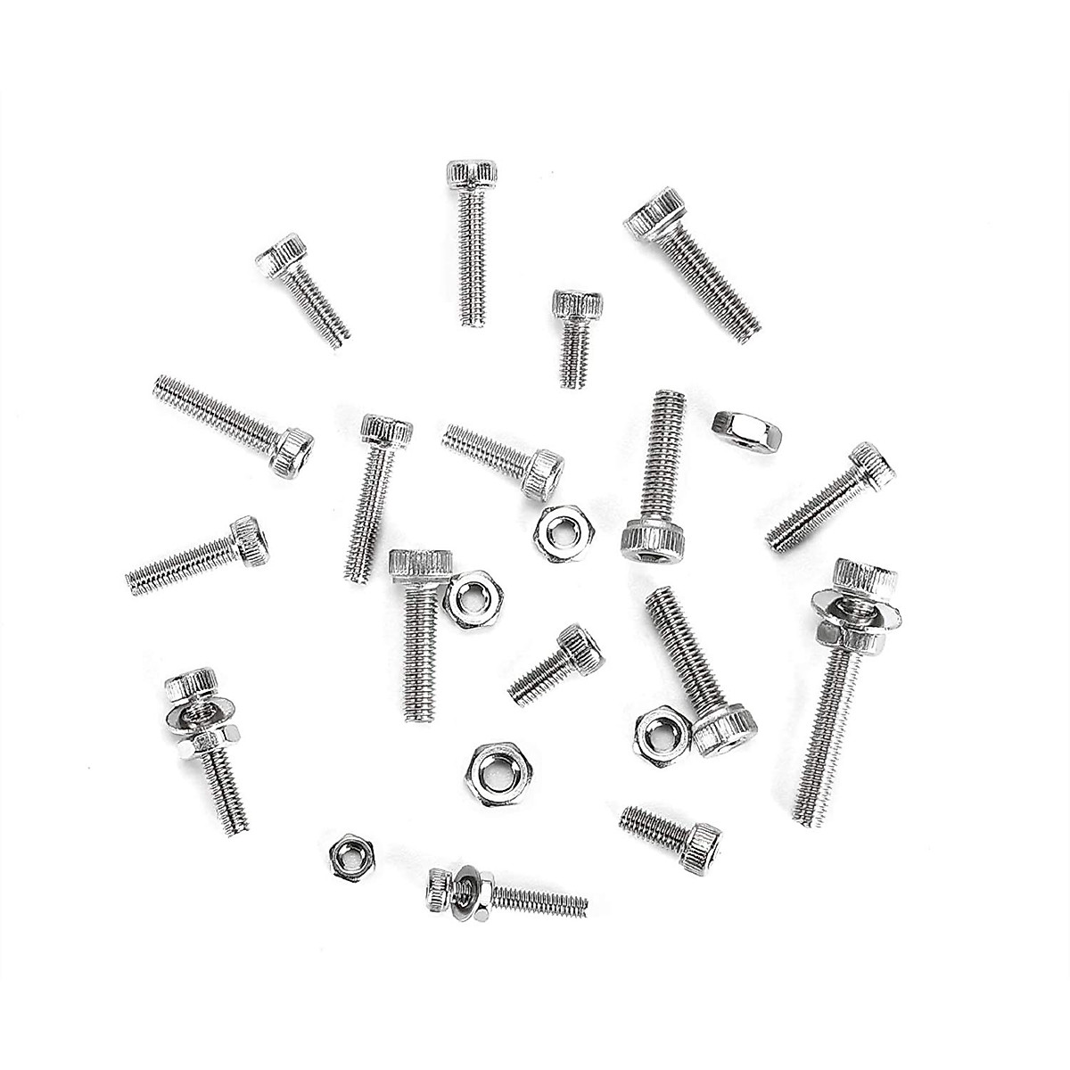 Guard4U 155Pcs 304-Stainless Steel Metric Hex Socket Head Cap Screws Assortment Kit,for M2.5 M3 M4 M5 M6 M8 (14 Sizes)