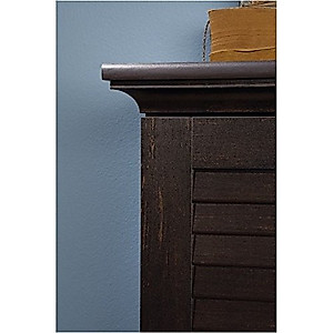 Pemberly Row Contemporary Storage Cabinet with Doors and 4 Adjustable Shelves in Antique Brown