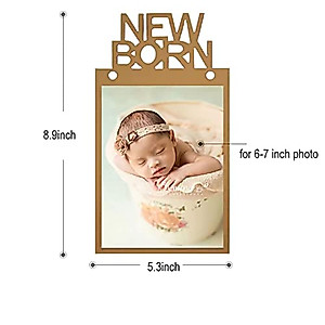 IMETBOX First Birthday Photo Banner Kraft - 1st Birthday Photo Banner from Newborn to 12 Months for 6-7 Inch Photo - Photo Banner for 1st Birthday Girl, Boy, No Pre-strung, 8.9*5.3 Inch