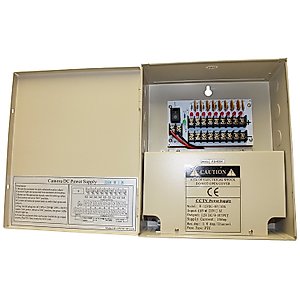 KENUCO 9 Channel 10 Amps 12V DC CCTV CCTV Distributed Camera Power Supply Box