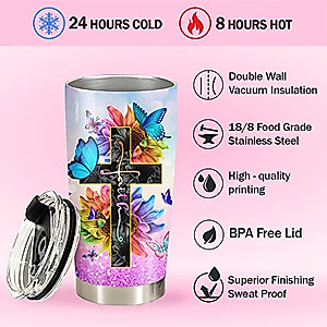 KYRAKO Christmas Gifts for Women - Christian Gifts For Women - Birthday Gifts For Women - Inspirational Gifts For Women, Religious Gifts For Women - Spiritual Gifts For Women Gifts Tumbler 20 Oz