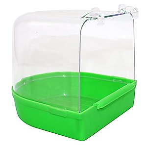 UEETEK Caged Bird Bath - Bird Cage Parrot Supplies Bathing Tub for Small Brids Canary Budgies Parrot (Random Color)