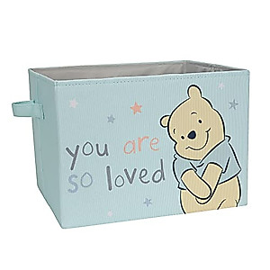 Lambs & Ivy Disney Baby Winnie The Pooh Blue Foldable Storage Basket/Container