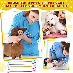 Nuenen 150 Pcs Dog Toothbrush Bulk Dual Headed Dental Soft Toothbrush Convenient Long Handle Dog Tooth Brush Puppy Toothbrush Individual Packaged for Cleaning Small to Large Dogs Cats Pets