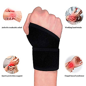 Wrist Support Braces for 3 Ways Wear,Adjustable Wrist Compression Strap for Arthritis Tendonitis Joint Pain Relief,Wrist Splint Guard for Carpal Tunnel Sport Support,Fit Women Men Left Right Hand