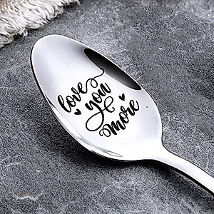 Love You more Valentines Day Gift love you most Engraved Spoon Gift for Boyfriend Girlfriend | Christmas Birthday Gift for Men Women | Engagement Gift for Bride