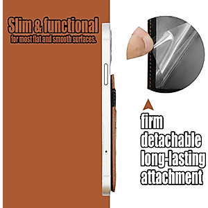 FRIFUN Card Holder for Back of Phone, Stick On Card Holder fits Most Cell Phones & Cases, Credit Card Holder Pocket Wallet for Men Women (Brown)