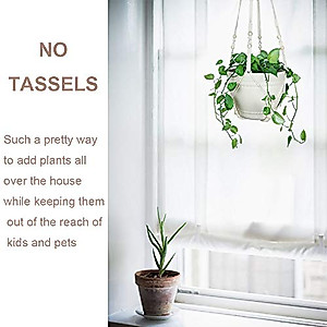 Bouqlife 43 Inches Macrame Plant Hanger Large for 12 inch Pot Extra Long No Tassel Cotton Rope Hanging Plant Holder with Ceiling Hook Bohemian Home Decor