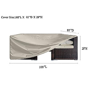 Garden Balsam Waterproof Rectangular Patio Table and Chair Cover Beige 108" L X 82" D X 28" H Outdoor General Purpose Furniture Covers Patio Furniture Set Cover