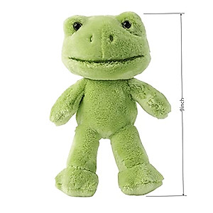 Furvana 9-Inch Cute Frog Plush , Soft Stuffed Animal Plush Toy , Kawaii Doll , Green Plushie with Cloths Toy Gift for Kids Children (Baby Jumpsuit)