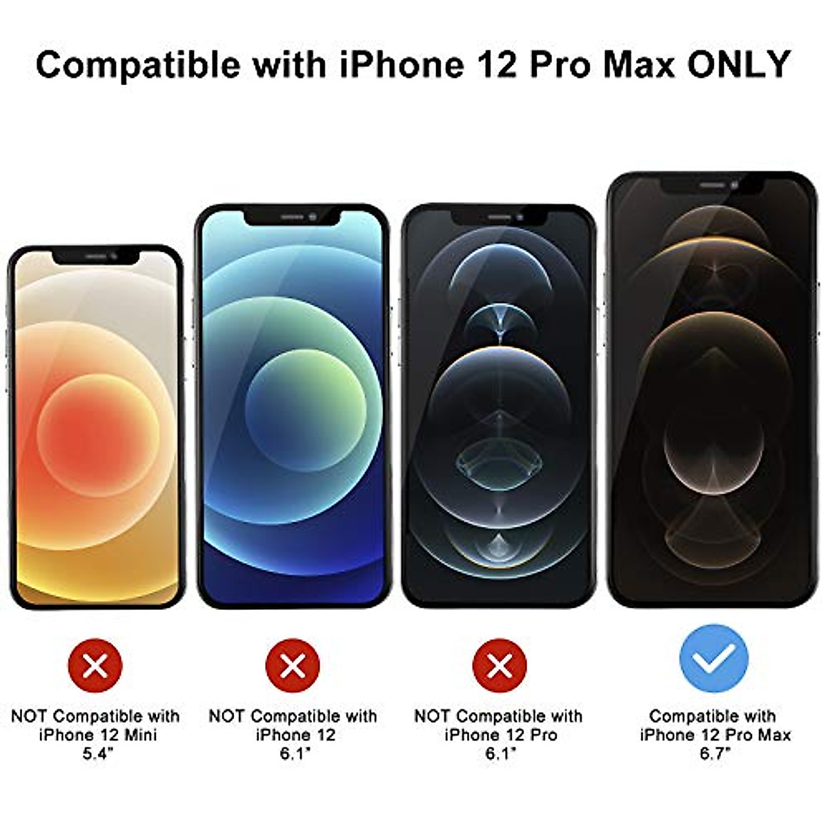 TECHO Privacy Screen Protector Compatible with iPhone 12 Pro Max Anti Spy Tempered Glass Film (Edge to Edge Full Coverage) (Case Friendly) (2 PACK) (6.7 inch)