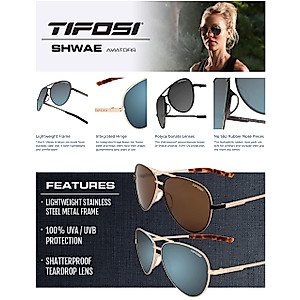 Tifosi Optics Shwae Aviator Sunglasses (Midnight Gold, Brown)