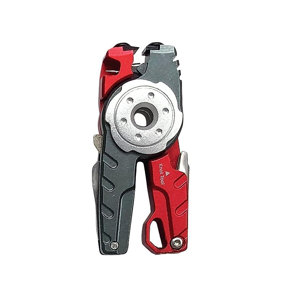 Creative Angler Multi Fishing Tool - Nipper Line Cutter, Knot Tie Tool, Hook Eye Cleaner, Hook Sharpner, and Zinger/Retractor Included (Red)