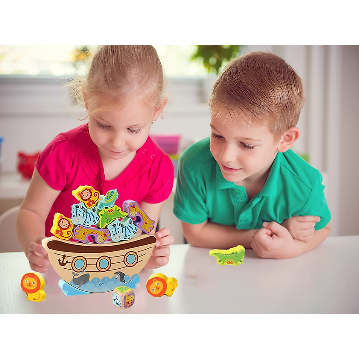 ZHUTI Boys Toys Age 3-5,Wooden Blocks Animal Stacking for Kids,Education Learning Montessori 3+ Year Old Girls Toddlers,Christmas Xmas Birthday Gifts Toddlers Kids, Multicolored, 7.6*3.14*0.82 INCH