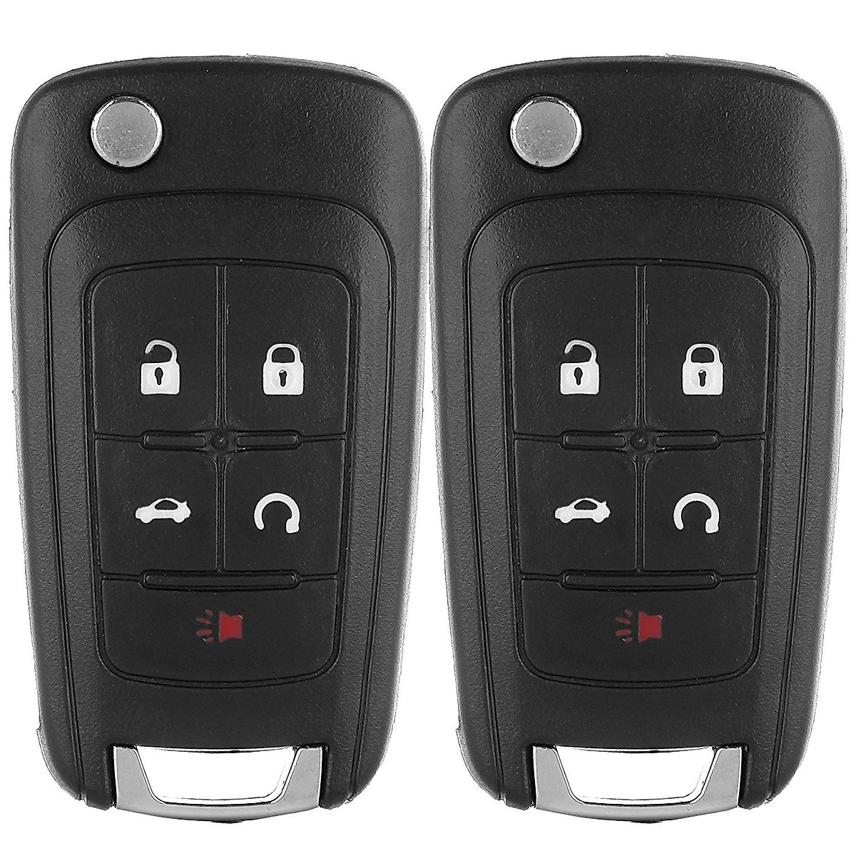 SCITOO 2pcs 5 Buttons Flip Key Fob Shell Replacement Remote Key Fob CASE 2010-2017 for Chevrolet Camaro for Buick Regal for GMC Terrain FCC OHT01060512