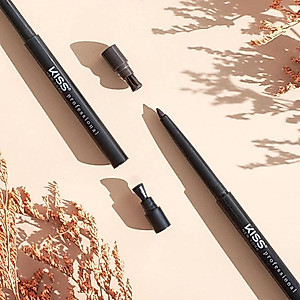 KISS New York Pro Intense Gel Eyeliner with Built-in Sharpener, Waterproof, Smudge-proof, Long Lasting Gel Eyeliner Pencil (Dark Brown)