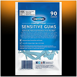 DenTek Comfort Clean Sensitive Gums Floss Picks | Soft & Silky Ribbon | 19 Count Each | Pack of 3