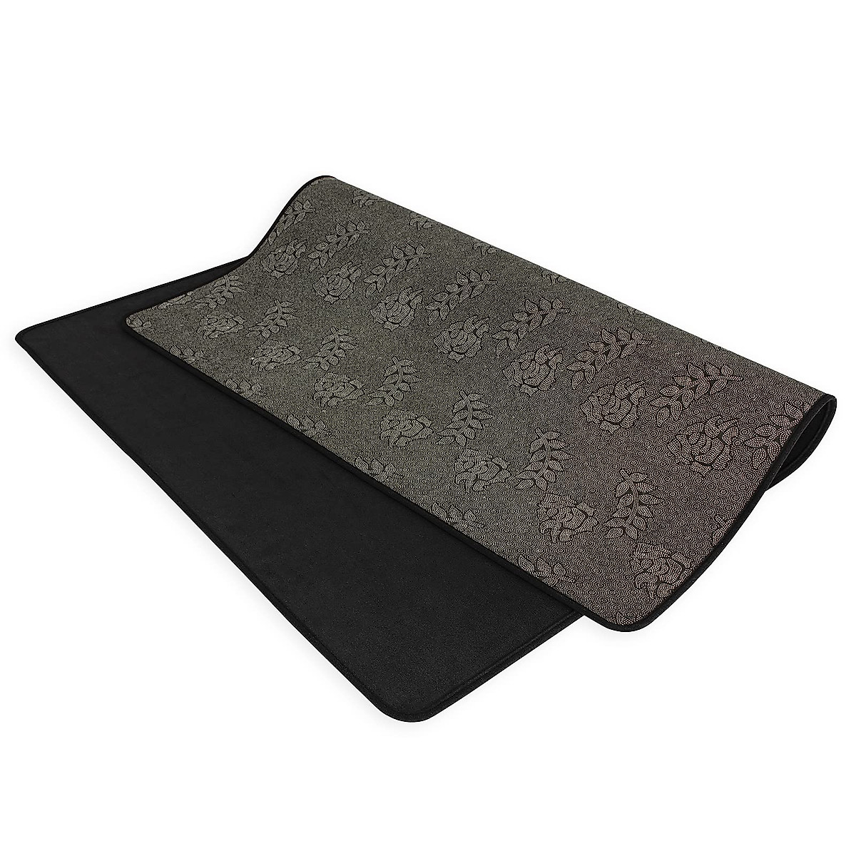 IBVIVIC 4Ft x 5.2Ft Drum Pad Drum Mat Drum Carpet, Tightly Woven Fabric with Non-Slip Grip Bottom, Roll of 21.2 Square Feet, Black
