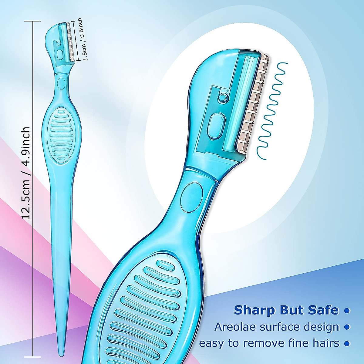 8 Pcs Small Eyebrow Razor for Women Portable Face Razors for Women Facial Hair Lip Trimmer Hair Shaving Removal Tool Dermaplaning Tool Eyebrow Shaver with Safety Cap for Makeup Face Care, 4 Colors