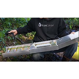 Complete Gold Mining Kit; Folding 50 inch Gold Sluice Box; Gold Prospecting Equipment; Rock Pick Hammer; Gold Classifiers; Pay Dirt Scoop; Crevice Tools and More
