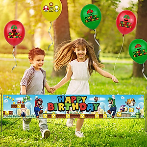 Mario Party Banner Mario Balloons Video Game Theme Party Decoration for Mario Birthday Party Supplies Mario Party Yard Decorations