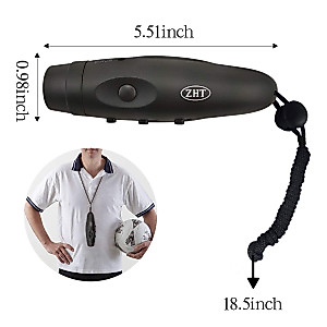 ZHT Electronic Whistles for Referees with USB Charging, 3 Tone High Volume Emergency Whistle for Coaches Teacher, Outdoor Safety Whistles with Lanyard- Black Color