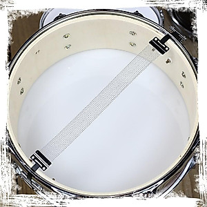 Snare Drum by GRIFFIN | 14" x 5.5" Black Hickory PVC & Coated Head on Poplar Wood Shell | Acoustic Marching Percussion Instrument Set, Drummers Key, 8 Metal Tuning Lugs & Snare Strainer Throw Off Kit