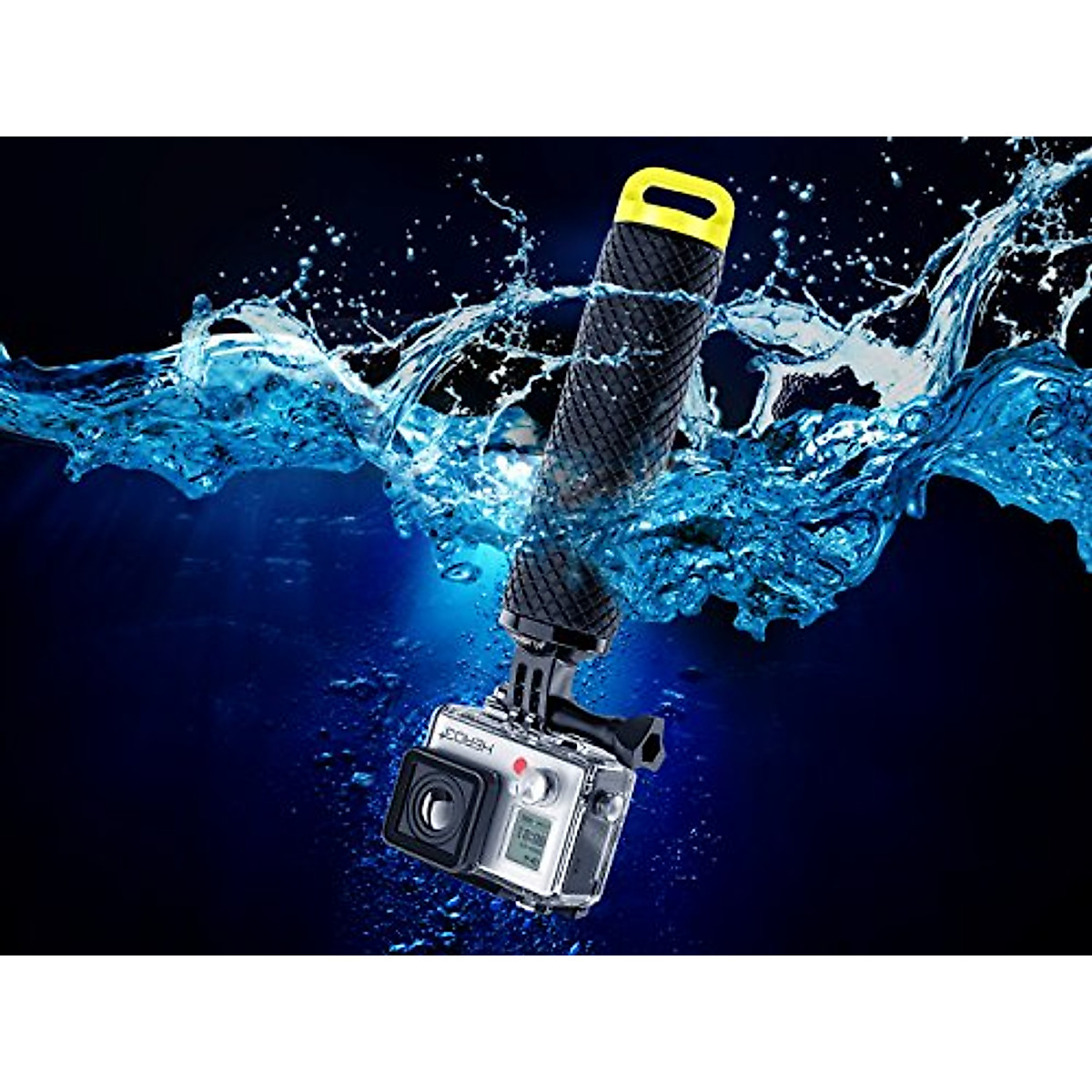 MiPremium Waterproof Floating Hand Grip Compatible with GoPro Cameras Hero 11 10 9 8 7 6 5 4 3 Session Black Silver Handler Plus Handle Mount Accessories for Water Sport and Action Cameras (Yellow)