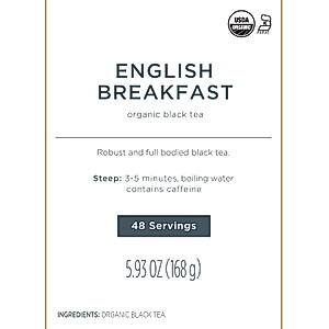 Tea Forte English Breakfast Black Tea Event Box, Bulk Pack of 48 Pyramid Infuser Tea Sachets for All Occasions