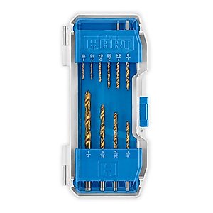 HART 10-Piece TITANIUM DRILL BIT SET for WOOD METAL PVC 135° Split Point Tip 1/16 5/64 3/32 7/641/8 5/32 3/16 1/4